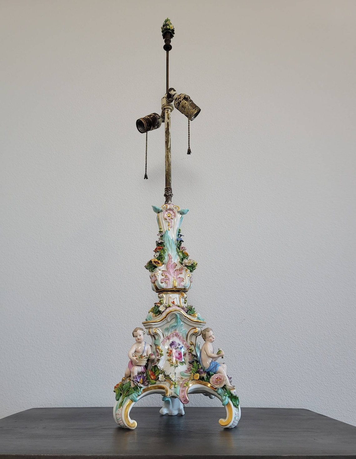 Antique Meissen Rococo Porcelain Figural Putti Flower - Etsy