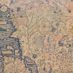 Monumental Map of the World Fra Mauro Facsimile Wood Frame - Large ...