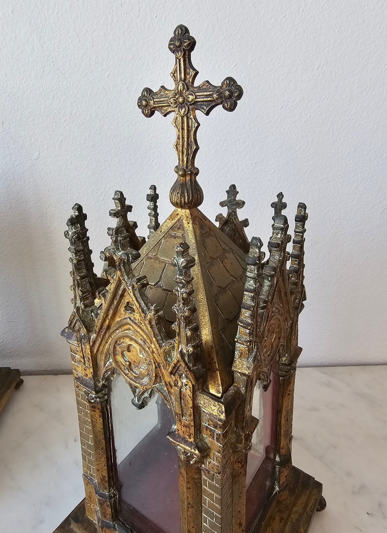 Antique Religious French Gothic Revival Gilt Bronze Cathedral Church ...
