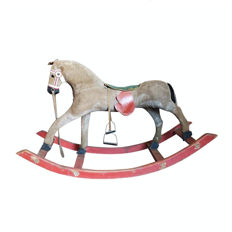 Antique Wooden Rocking Horse - Etsy