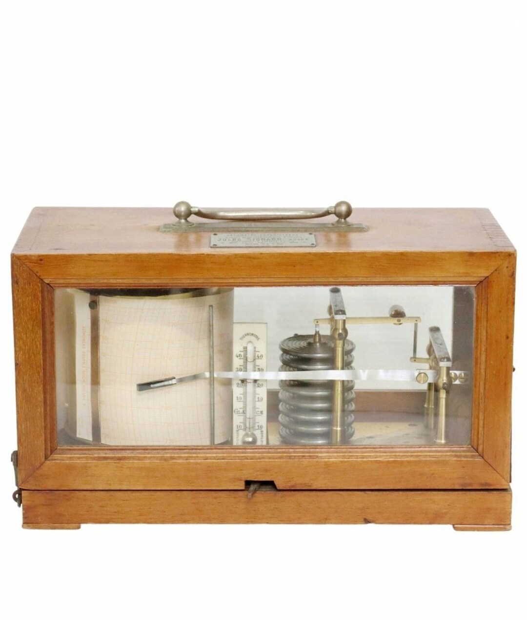 Antique French Richard Jules Frères Wood Cased Barometer Barograph ...