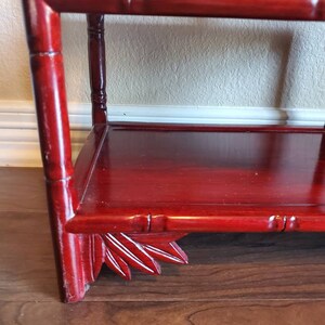 Pair of Antique Chinese Carved Rosewood Hongmu Bamboo Tiered Etagere ...