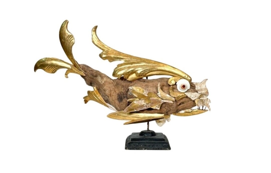 Whimsical Antique Italian Found Object Fish Sculpture - 18th/19th ...