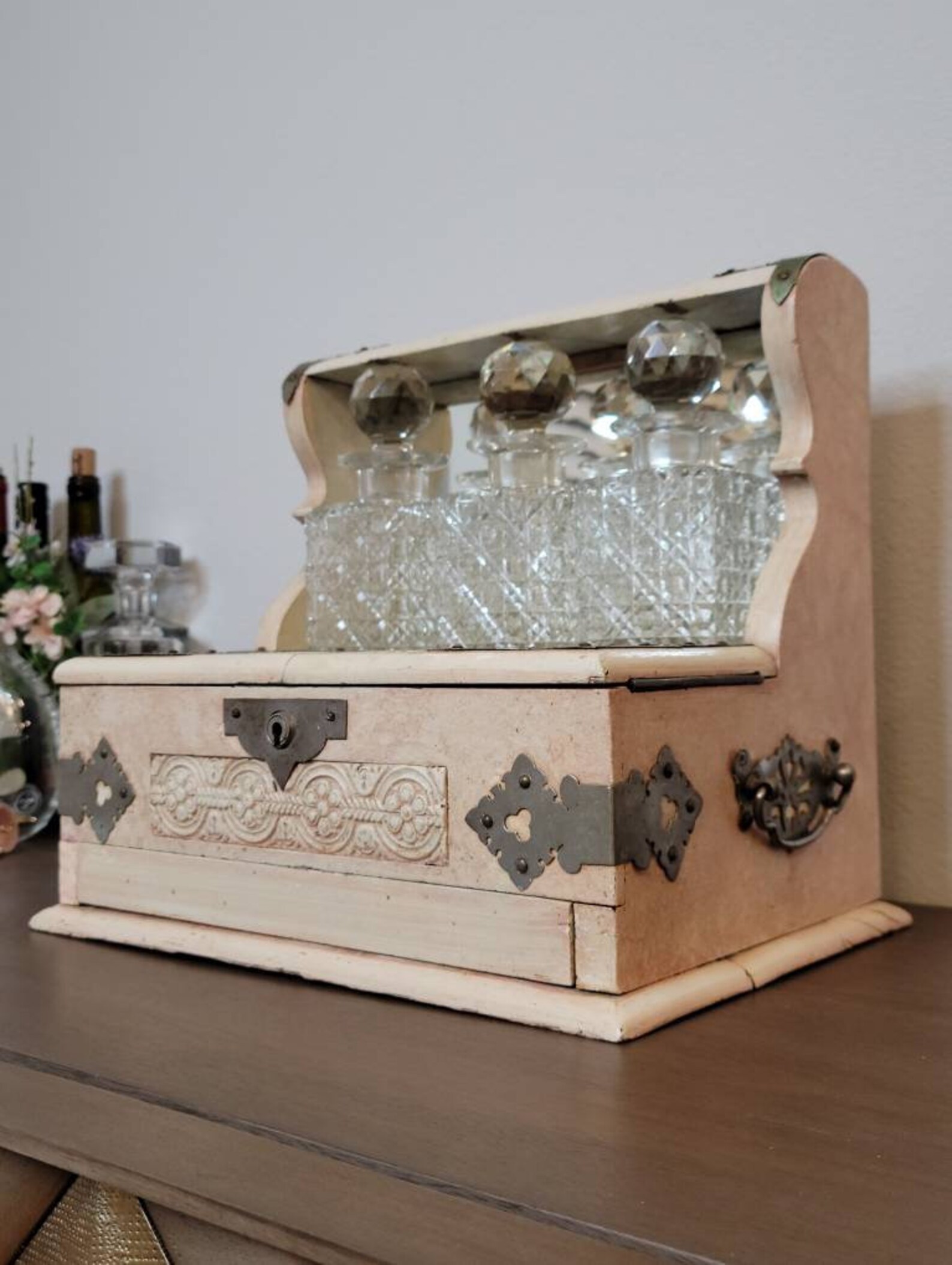 Antique English Painted Wood Tantalus Games Set With 3 Cane - Etsy