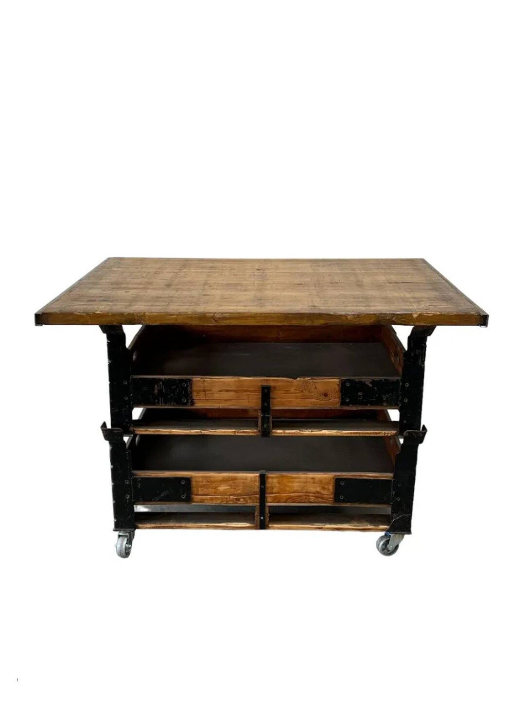 Large Rustic Modern Industrial Work Cart Kitchen Island - Etsy