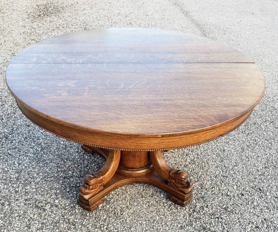 Vintage round oak table store