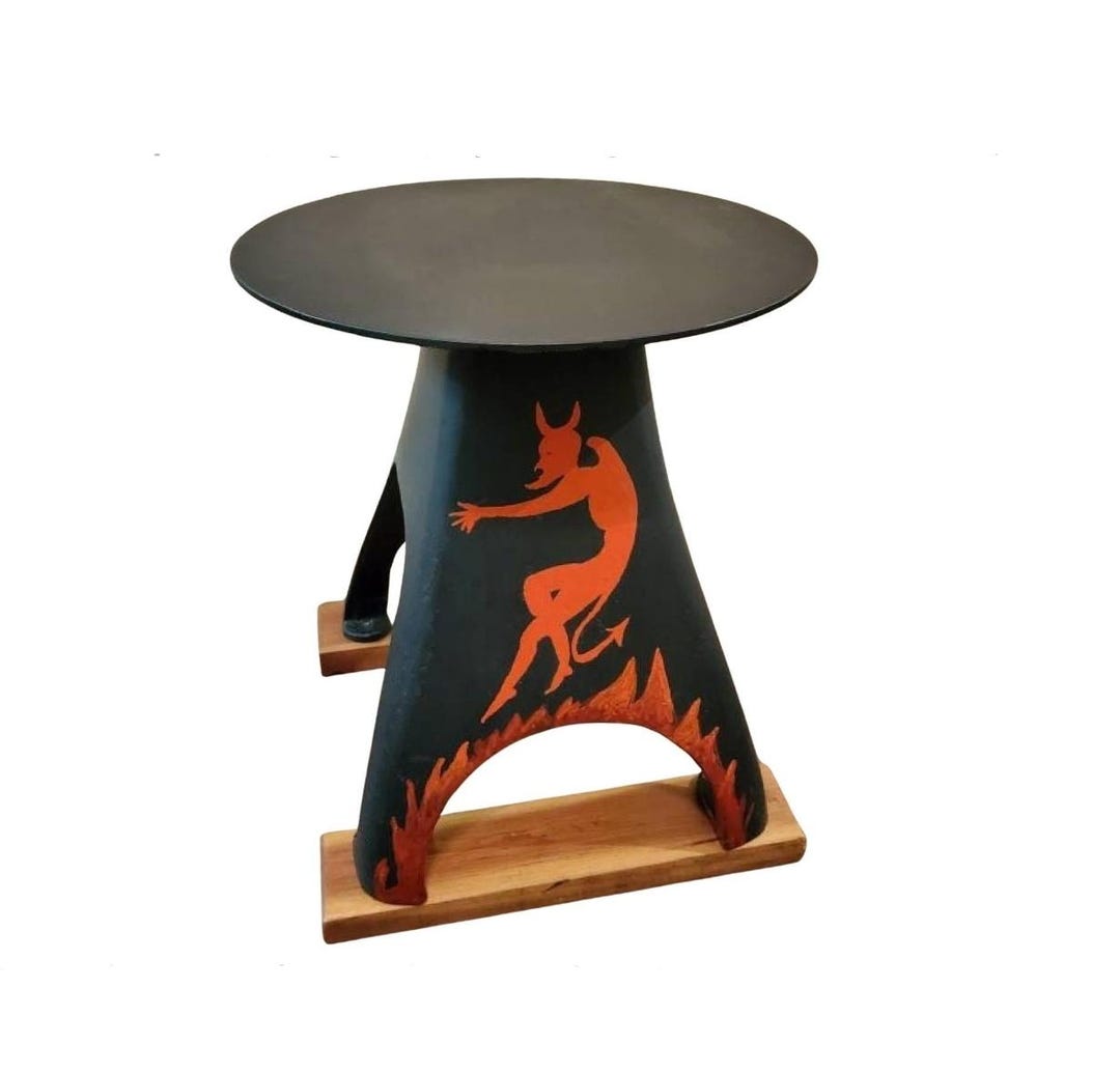 American Folk Art Table Industrial Blacksmith Cast Iron Anvil Stand ...