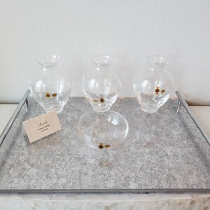 Vintage Italian MOLERIA LOCCHI Signed Crystal Glass Objects & Bird Co ...