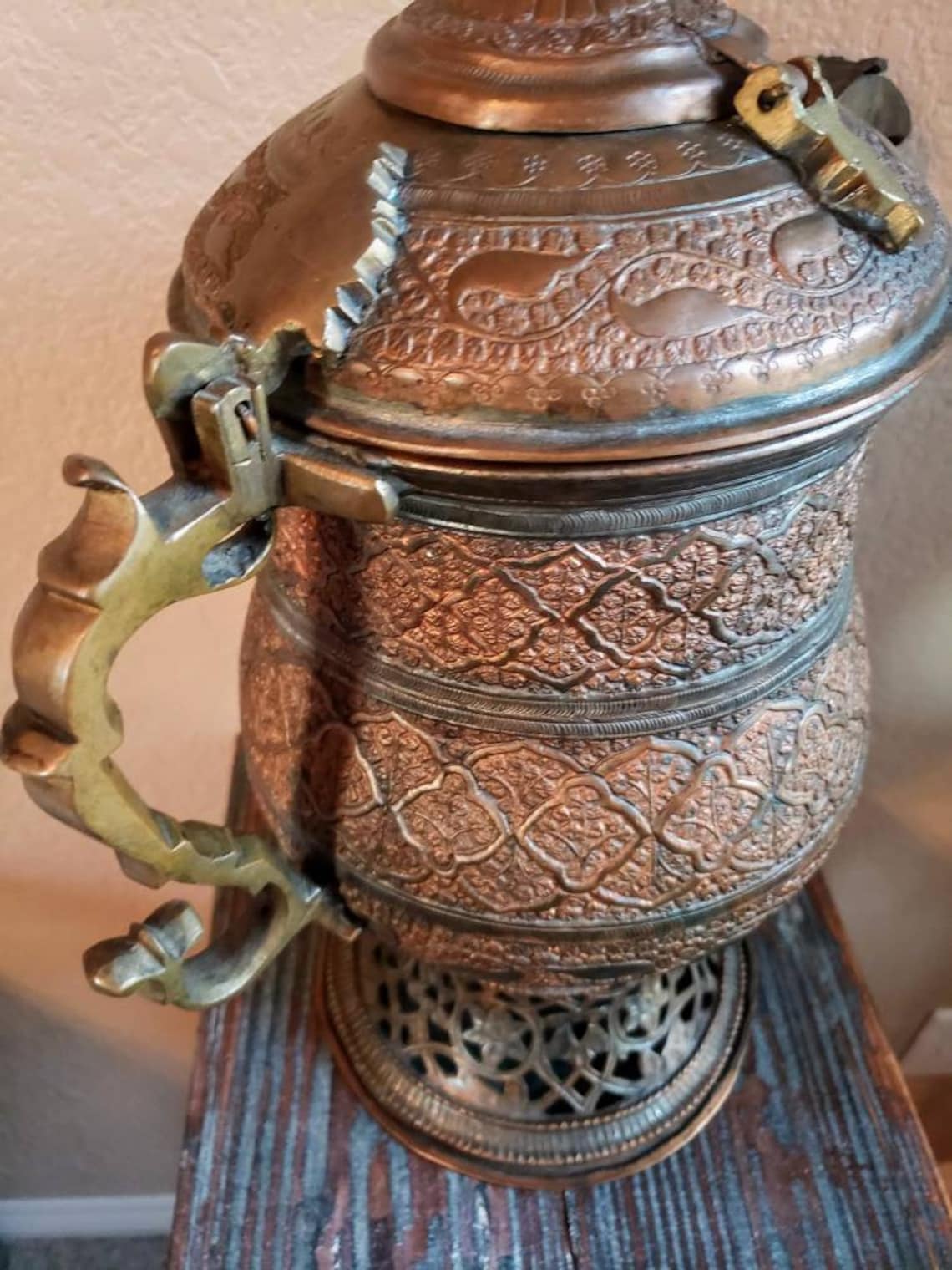 19th Century Kashmiri Copper Samovar Kettle - Beautiful Antique From ...