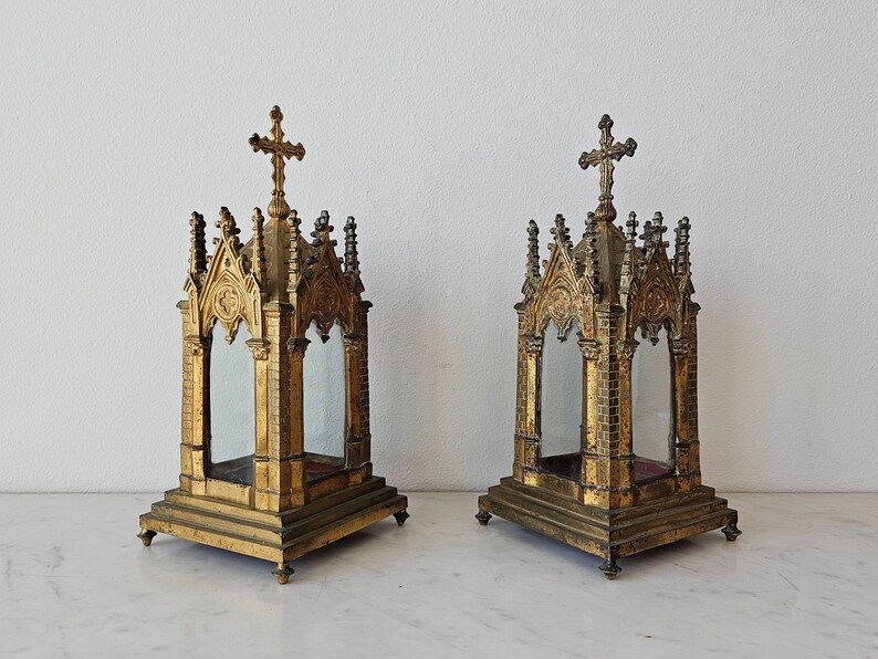 Antique Religious French Gothic Revival Gilt Bronze Cathedral Church ...