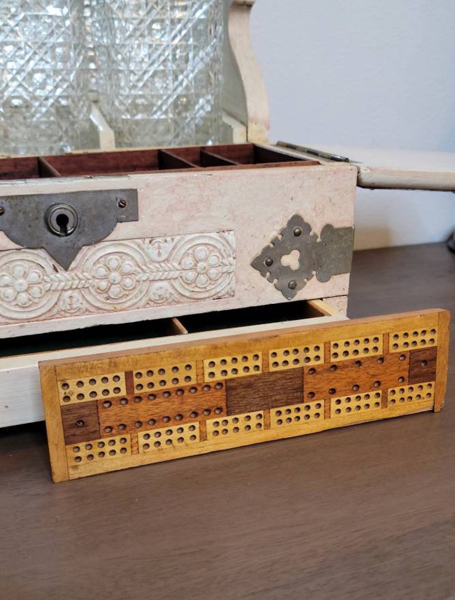 Antique English Painted Wood Tantalus Games Set With 3 Cane - Etsy