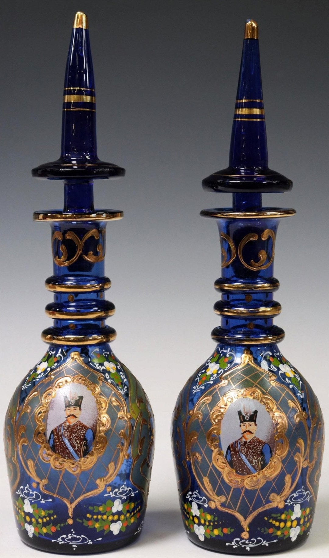 Antique Bohemian Moser Persian Market Enameled Gilt Light - Etsy