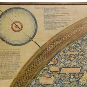 Monumental Map of the World Fra Mauro Facsimile Wood Frame - Large ...