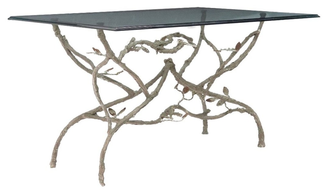 Sculptural Naturalistic Tree Branch Foliage Form Glass Top Table - Etsy