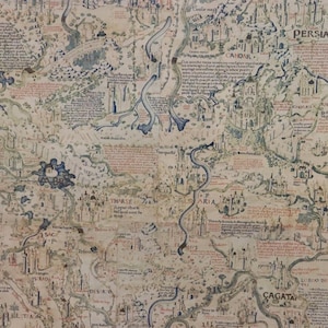 Monumental Map of the World Fra Mauro Facsimile Wood Frame - Large ...