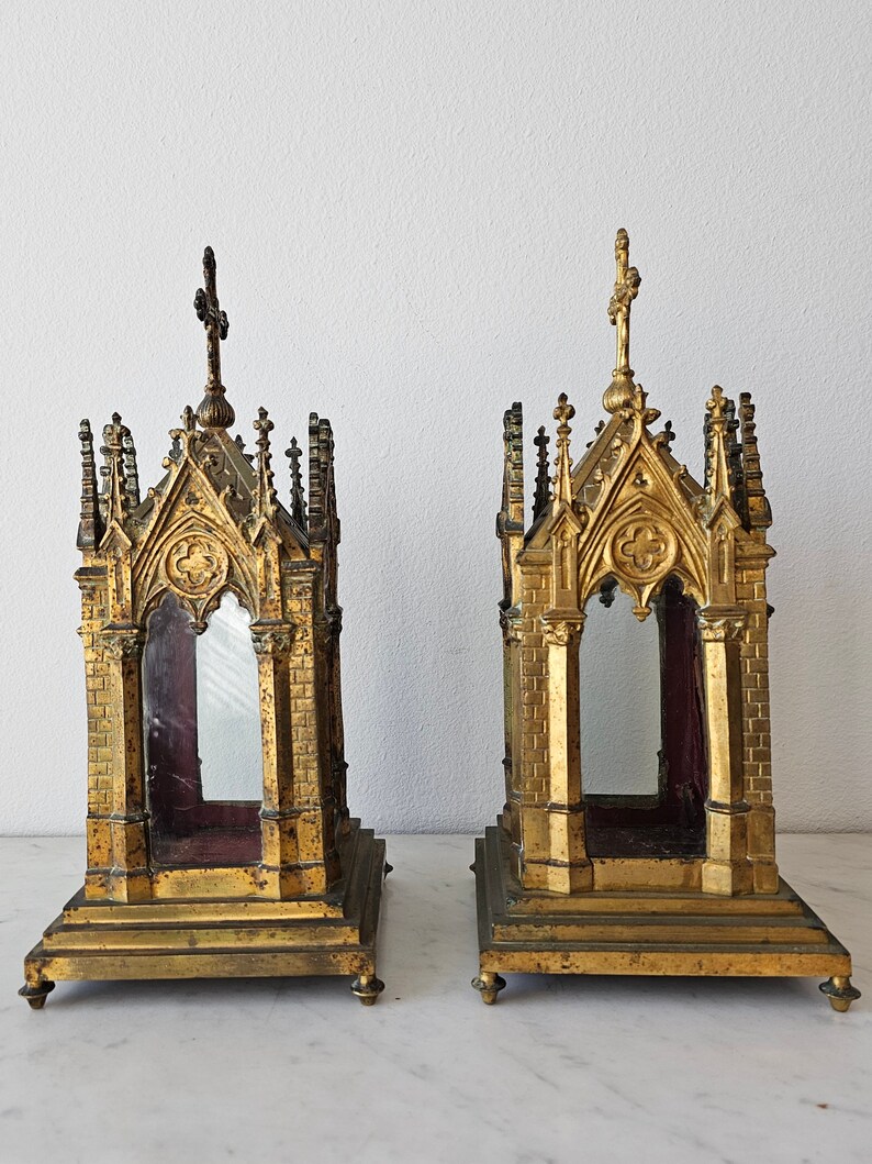 Antique Religious French Gothic Revival Gilt Bronze Cathedral Church ...