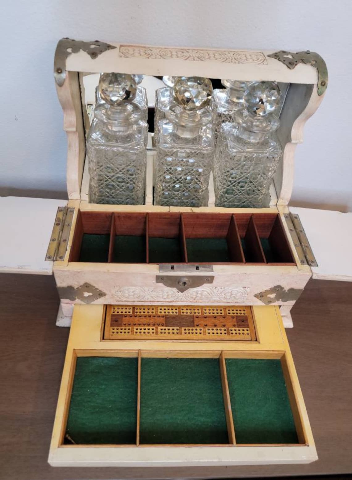 Antique English Painted Wood Tantalus Games Set With 3 Cane - Etsy