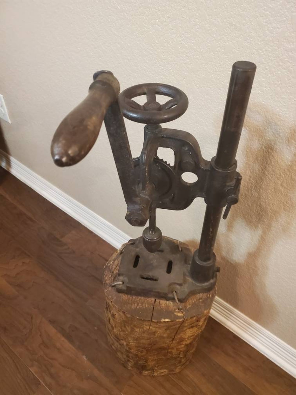 Antique Industrial Hand Crank Iron Blacksmith Farm Barn Post | Etsy