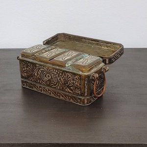 Antique Southeast Asian Maranao Decorative Silver Inlaid Brass Betel ...