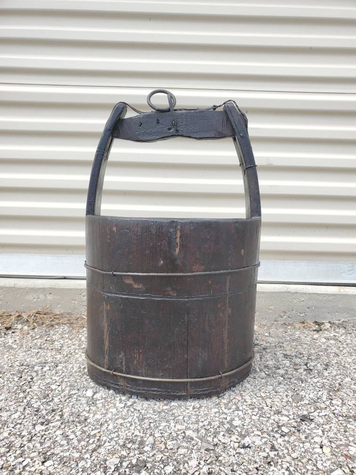Rustic Antique Iron Bound Wooden Well Water Bucket From the - Etsy
