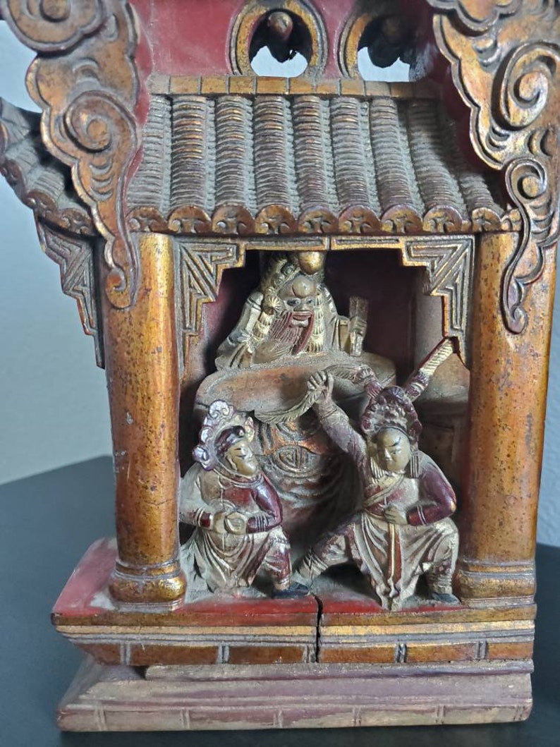 Rare Set of Two Qing Dynasty Chinese Architectural Temple Element ...