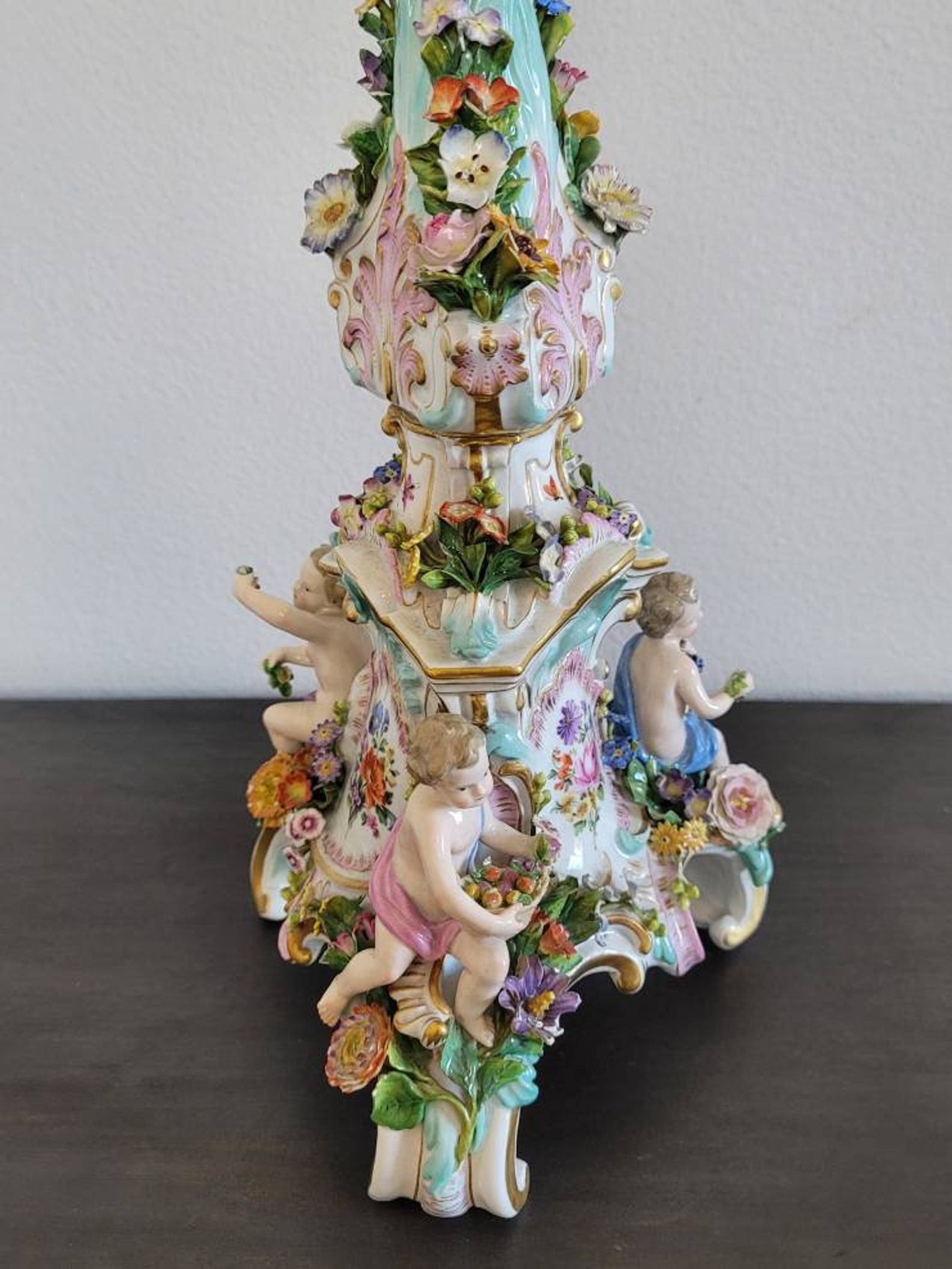 Antique Meissen Rococo Porcelain Figural Putti Flower - Etsy