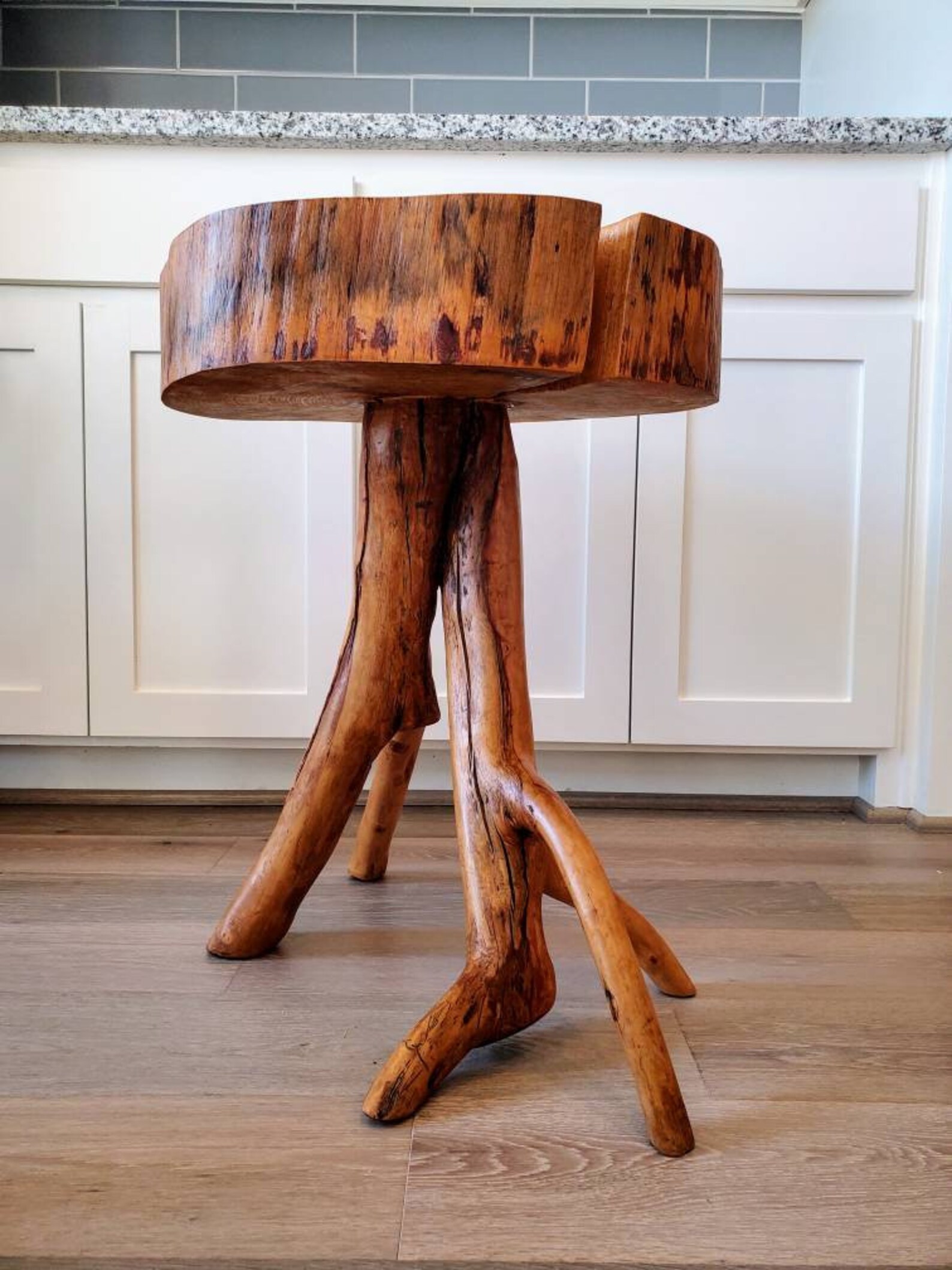 Natural Live Edge Tree Slice Side Table Highly Figured - Etsy