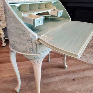 Vintage French Provincial Hand Painted Petit-bureau De Dame Secretary ...
