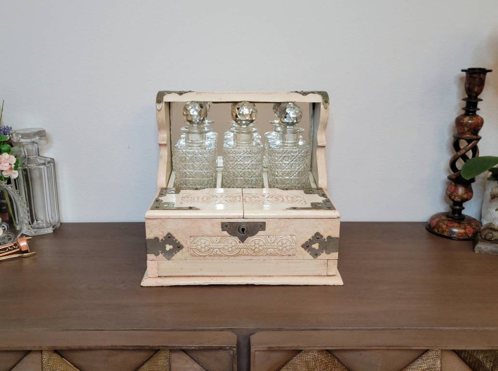 Antique English Painted Wood Tantalus Games Set With 3 Cane - Etsy