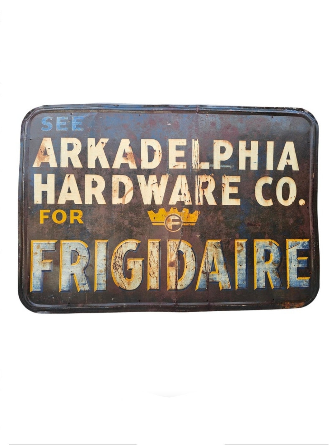Antique American Art Deco Early Frigidaire Metal Advertising Sign ...