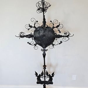 Rare Medieval European Castle Gothic Sculptural Forged Iron Heraldic ...