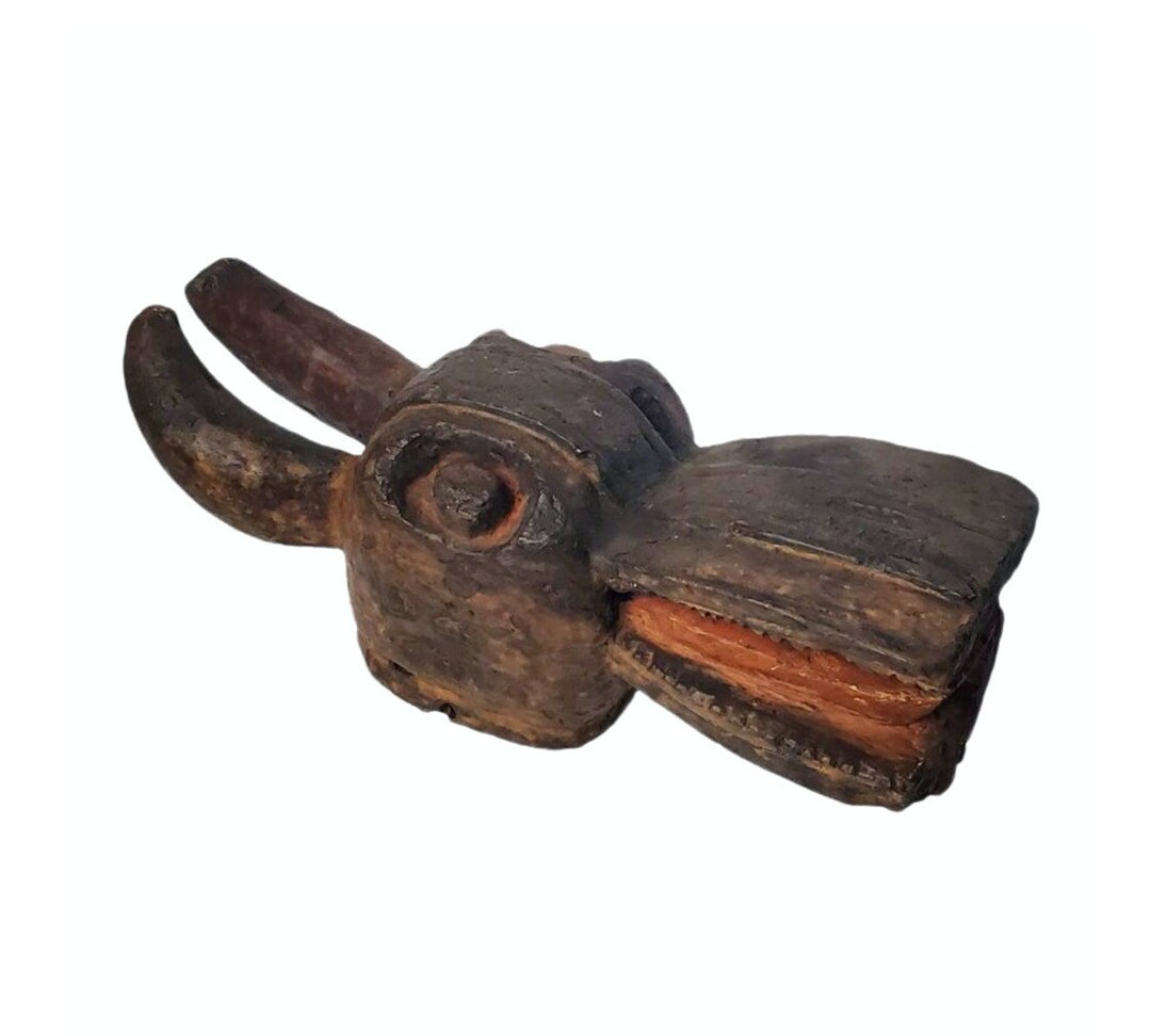 Antique African Senufo Mythical Creature Kponyungo Funeral Head Mask ...
