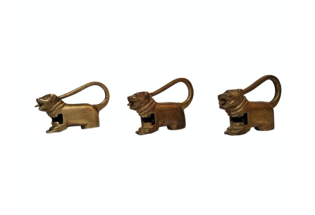 Miniature Antique Chinese Brass Dog Figure Locks, Set of 3 - Etsy