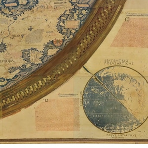 Monumental Map of the World Fra Mauro Facsimile Wood Frame - Large ...