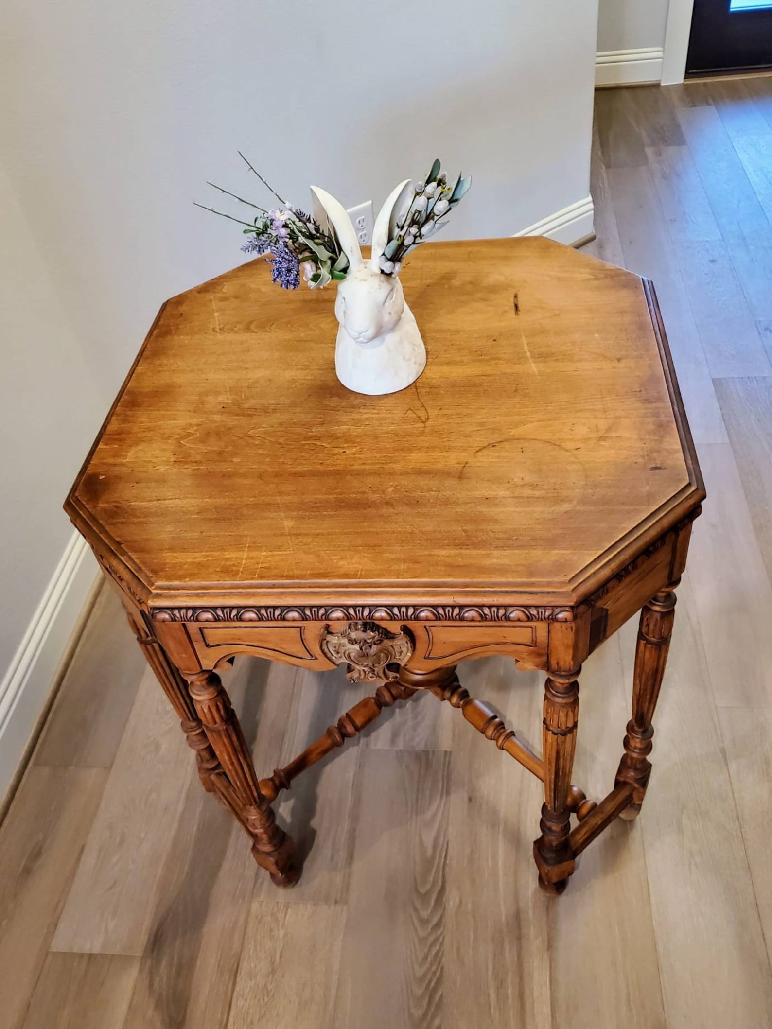 Antique American Victorian Carved Walnut Octagonal Eight | Etsy