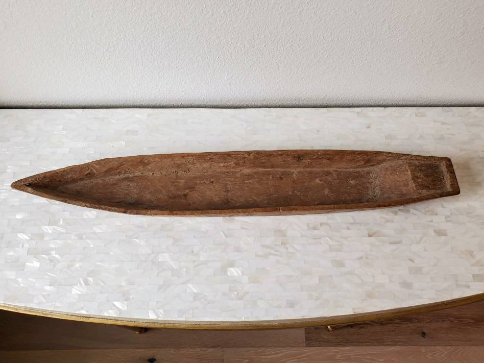 Indonesian Antique Carved Dugout Canoe Model, Sepik River Region Papua ...