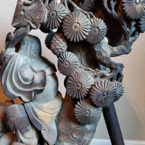 Antique Chinese Temple Relief Carved Wooden Architectural Corbel ...