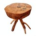 Natural Live Edge Tree Slice Side Table, Highly Figured, Inlaid, Root ...