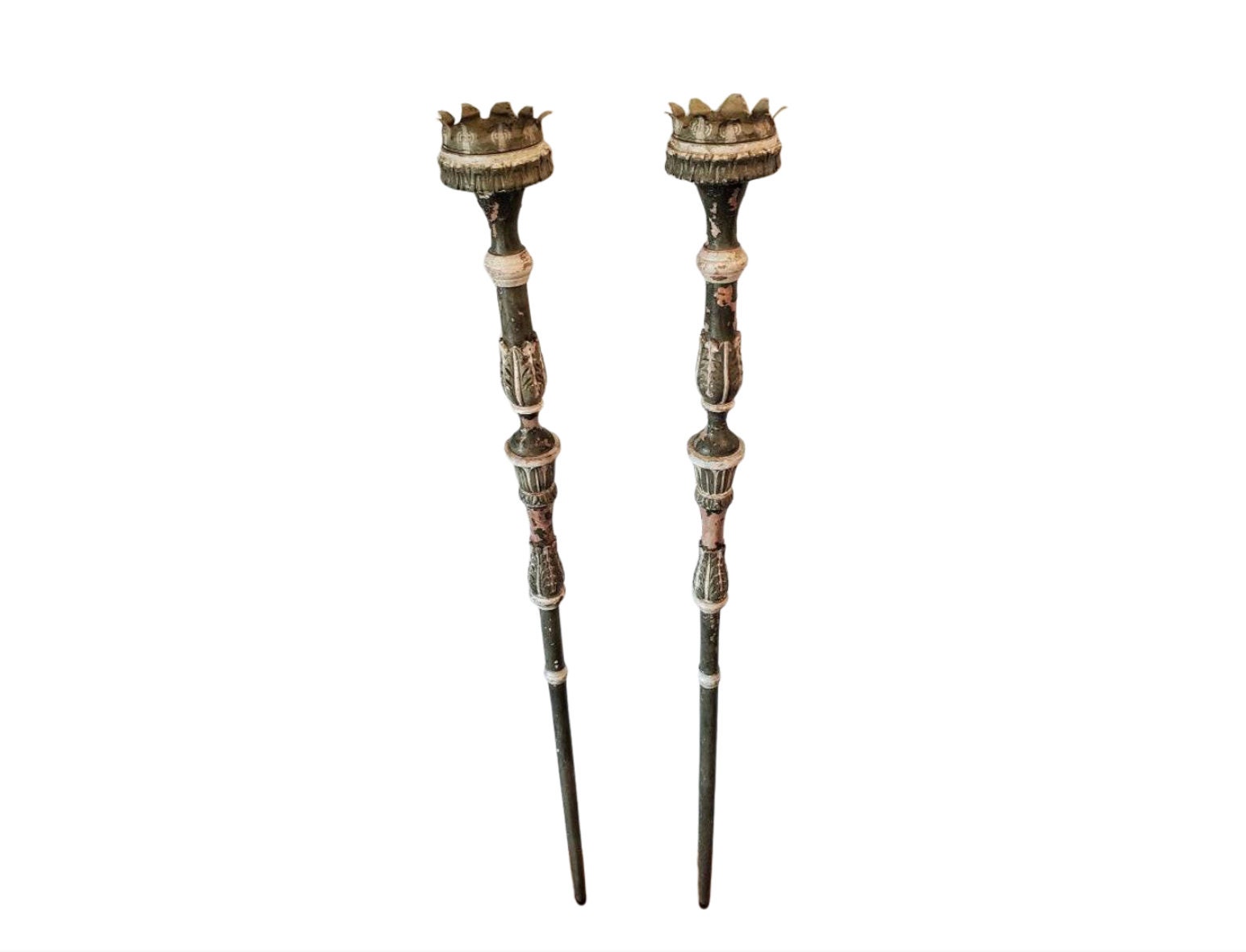 18th Century French Ecclesiastical Processional Pole Candlestick Torch ...