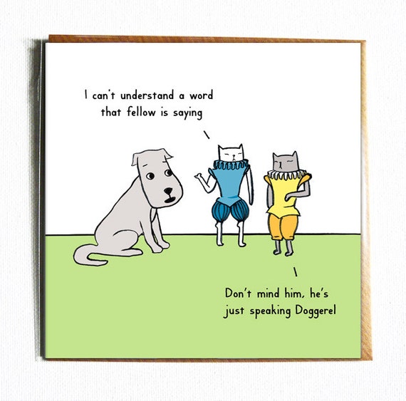 Must be speaking doggerel Cute and funny illustrated dog and | Etsy