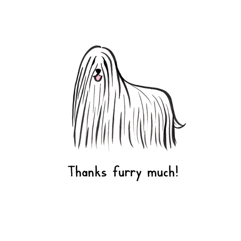 Thanks Furry Much. Funny Cute Dog Pun Thank You Card. - Etsy