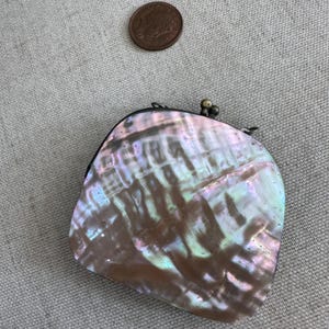 Miniature Vintage/antique Mother of Pearl/abalone Coin Purse Chatelaine ...