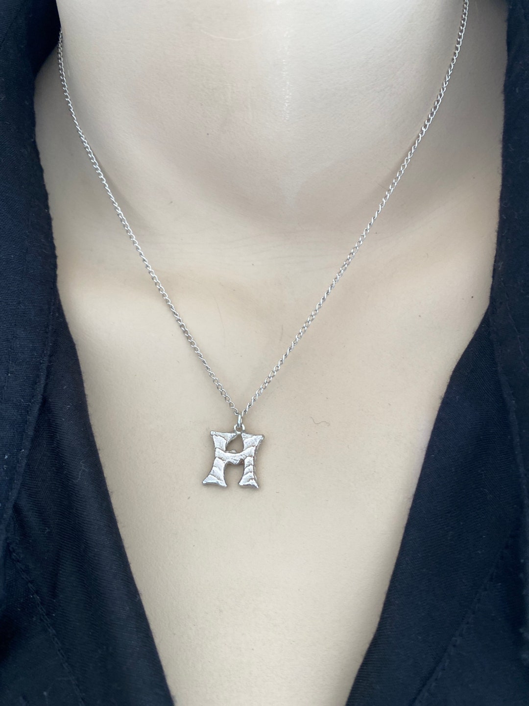 A Vintage 1970s Sterling Silver "h" Initial Letter Charm Pendant ...