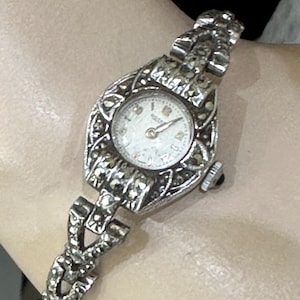 Rotary Vintage Ladies Marcasite Art Deco Style 17’ Jewels Mechanical ...