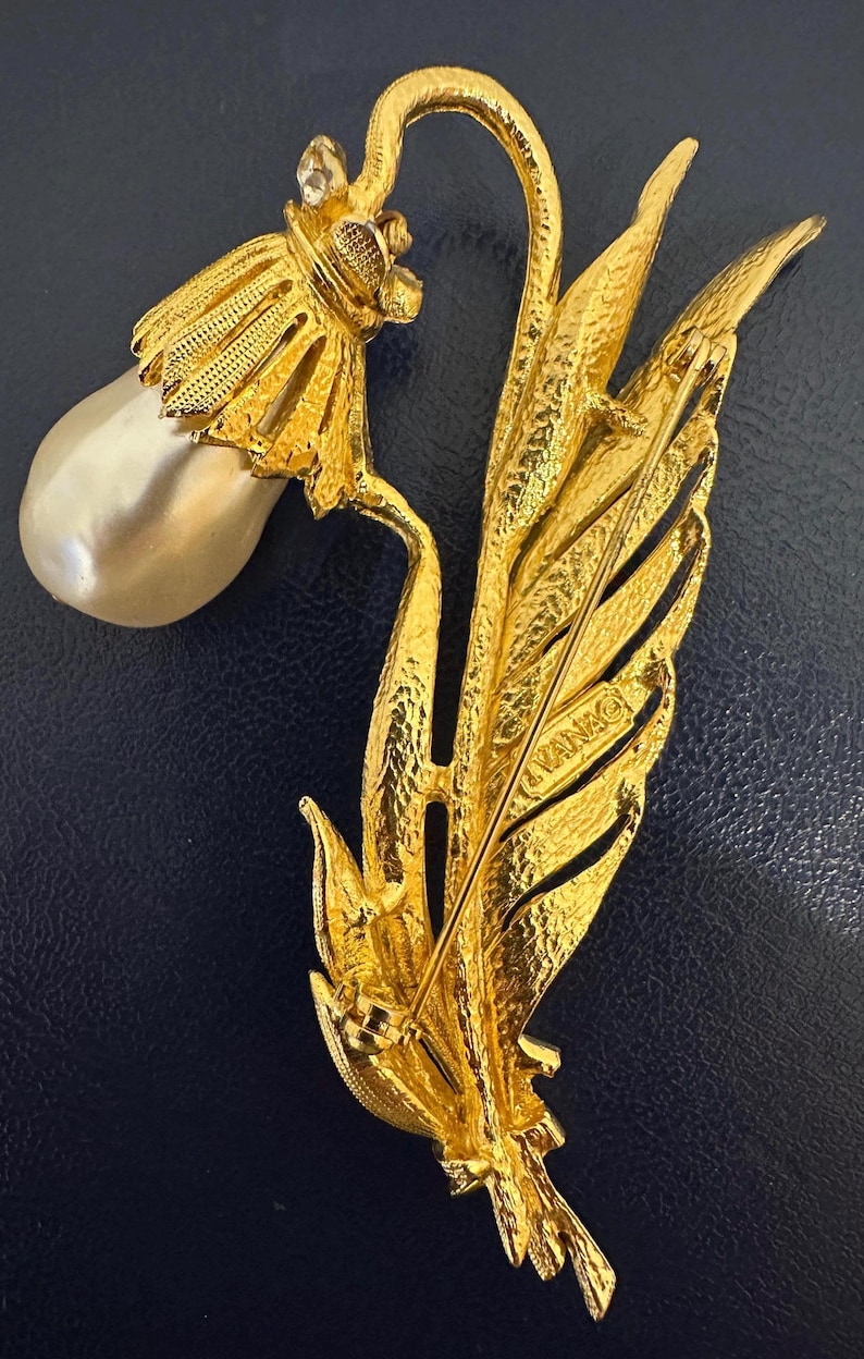 Large Brooch by Ivana Trump, Signed, C1990s Gold Plated Statement Piece ...