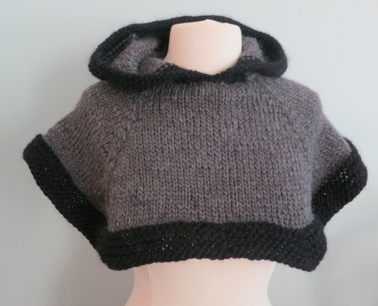 Hooded Poncho Knitting Pattern - Etsy