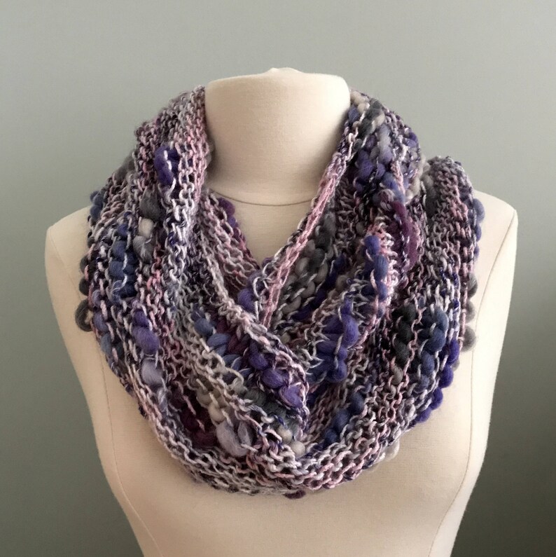 Cowl Knitting Pattern, Thick and Thin Yarn, Beginner Knitting Pattern ...