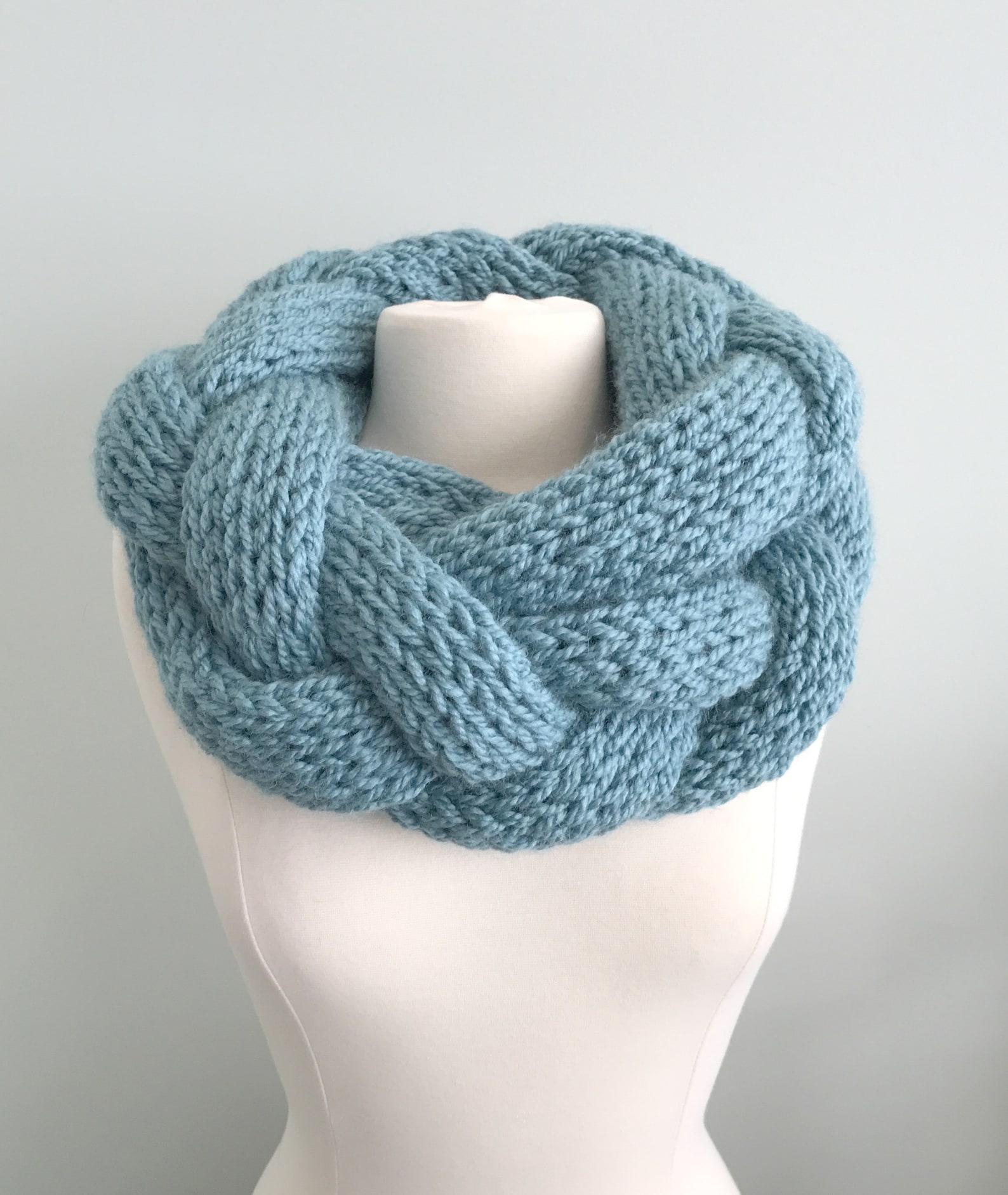 Cowl Knitting Pattern Braided Giant Cowl Bulky Yarn - Etsy