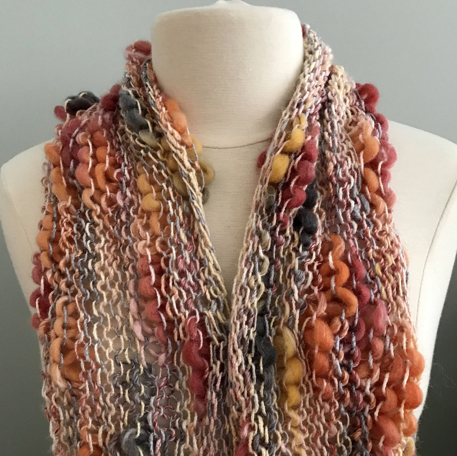 Cowl Knitting Pattern, Thick and Thin Yarn, Beginner Knitting Pattern ...