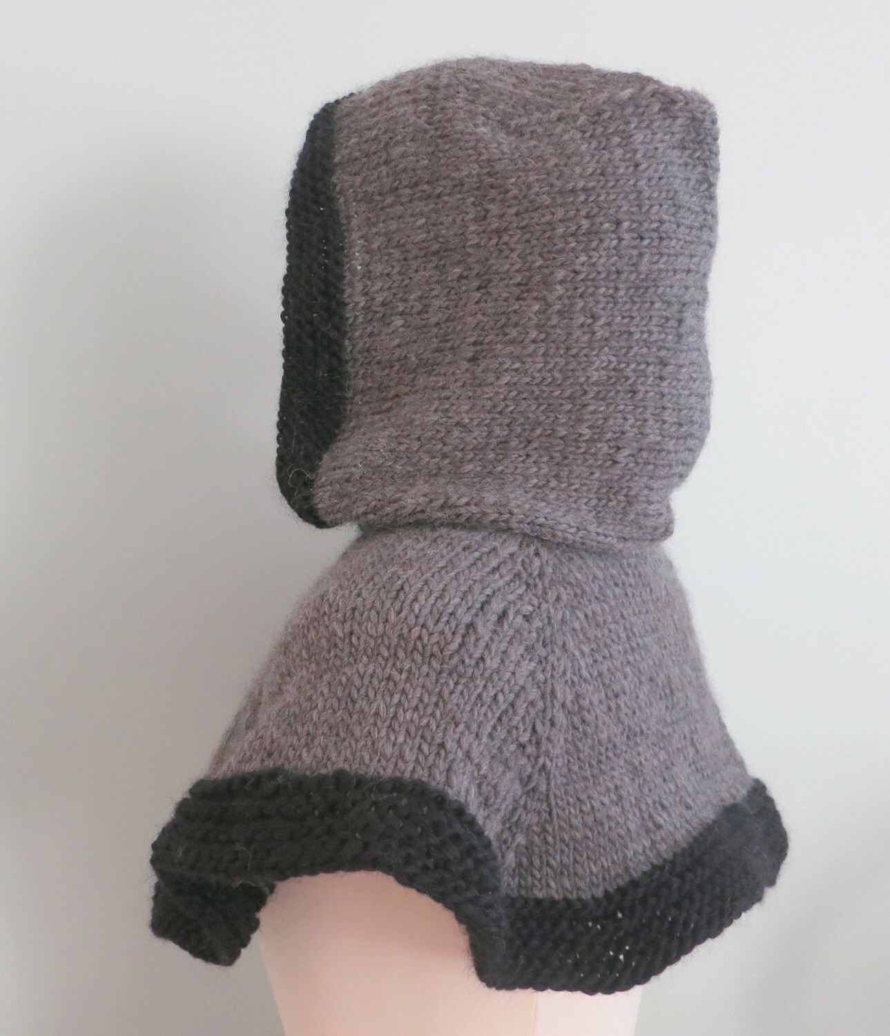 Hooded Poncho Knitting Pattern - Etsy